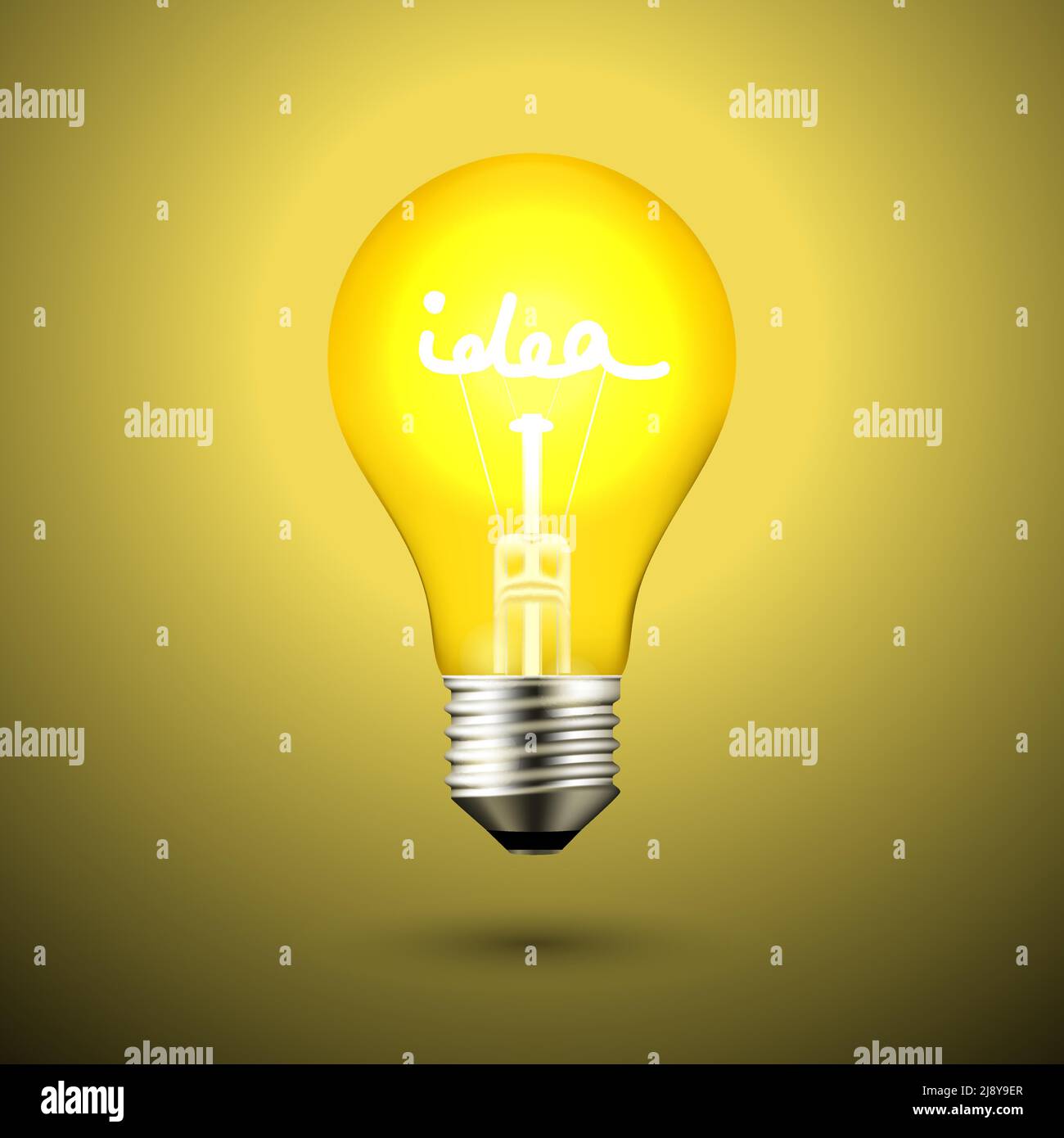 Idea Light Bulb Lamp Vector illustration on Black Stock Vector Image ...