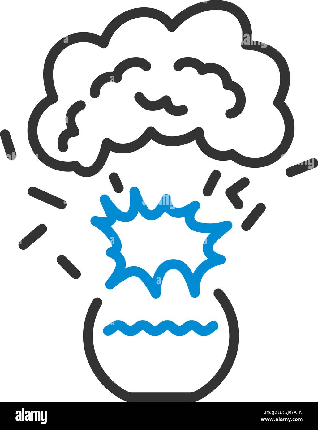 Icon Explosion Of Chemistry Flask. Editable Bold Outline With Color ...