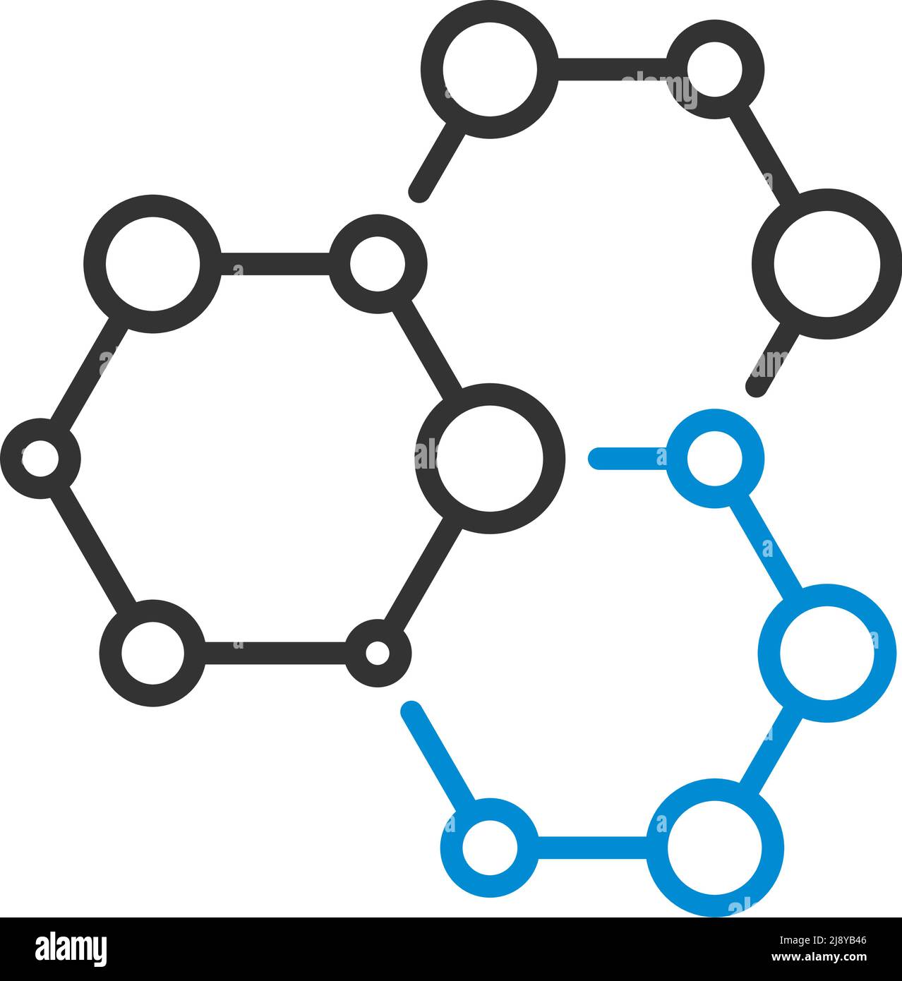 Icon Of Chemistry Hexa Connection. Editable Bold Outline With Color ...