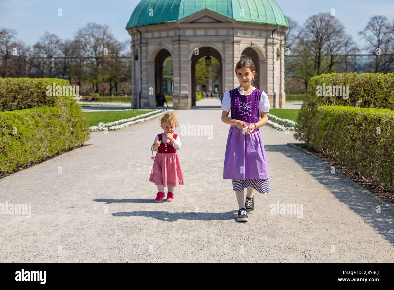 Children in Munich, Germany in national costumes. Selective focus Stock ...