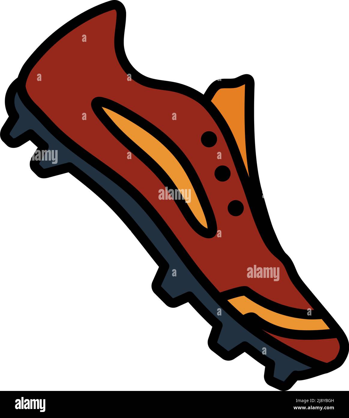 Baseball Boot Icon. Editable Bold Outline With Color Fill Design ...