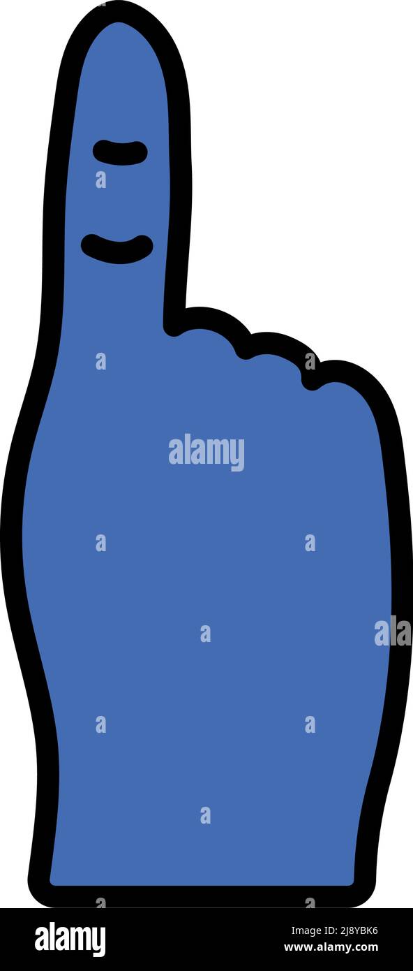 Fans Foam Finger Icon. Editable Bold Outline With Color Fill Design ...