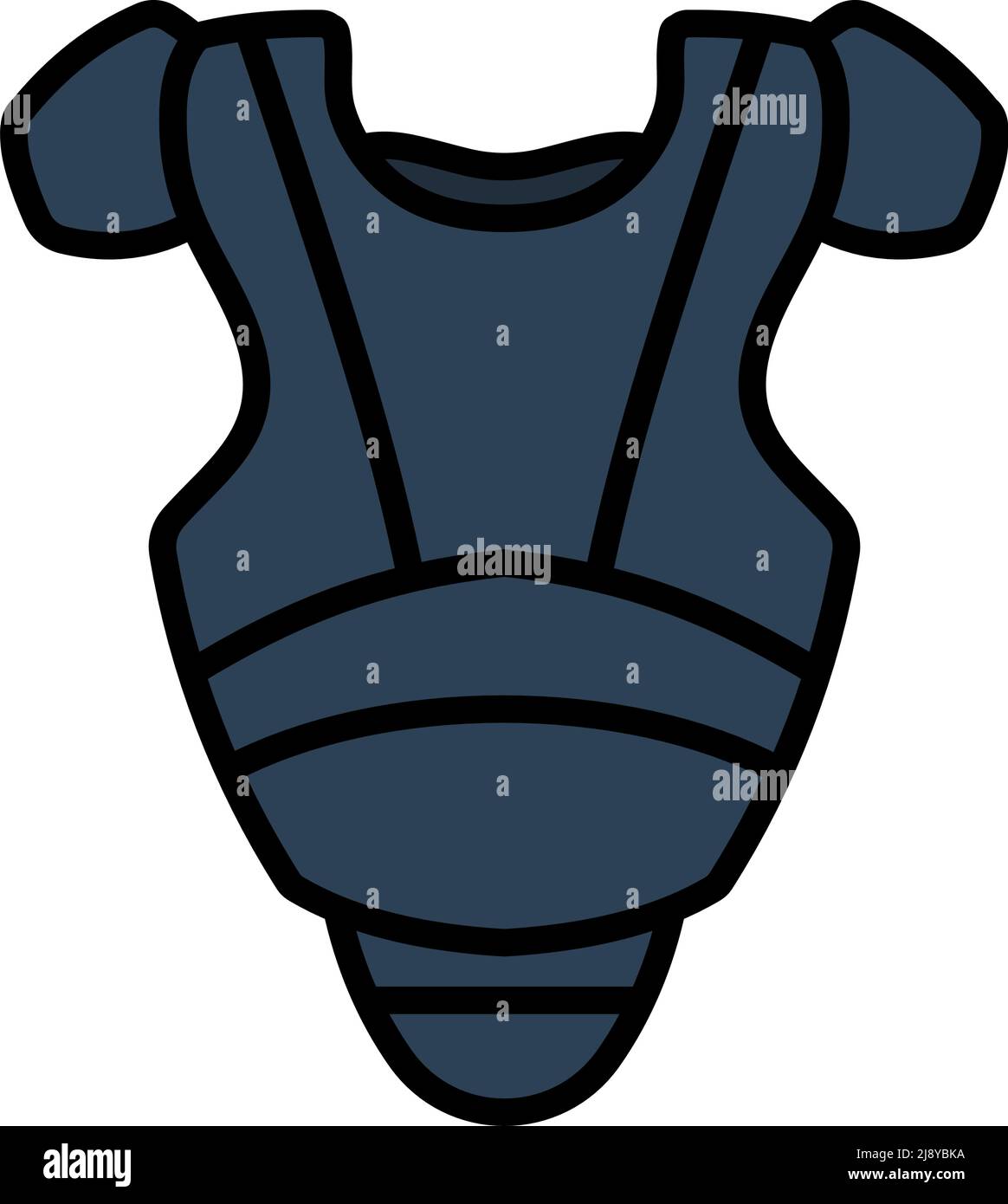 Baseball Chest Protector Icon. Editable Bold Outline With Color Fill ...