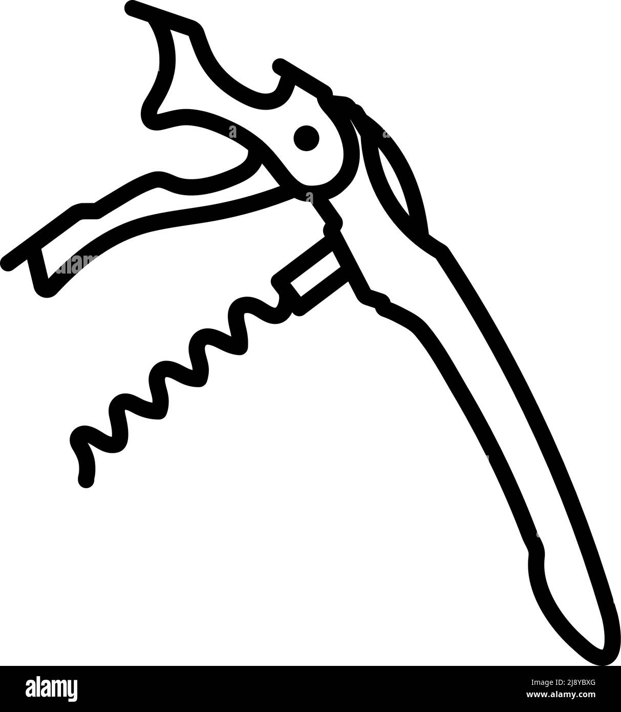 Waiter Corkscrew Icon. Bold outline design with editable stroke width ...