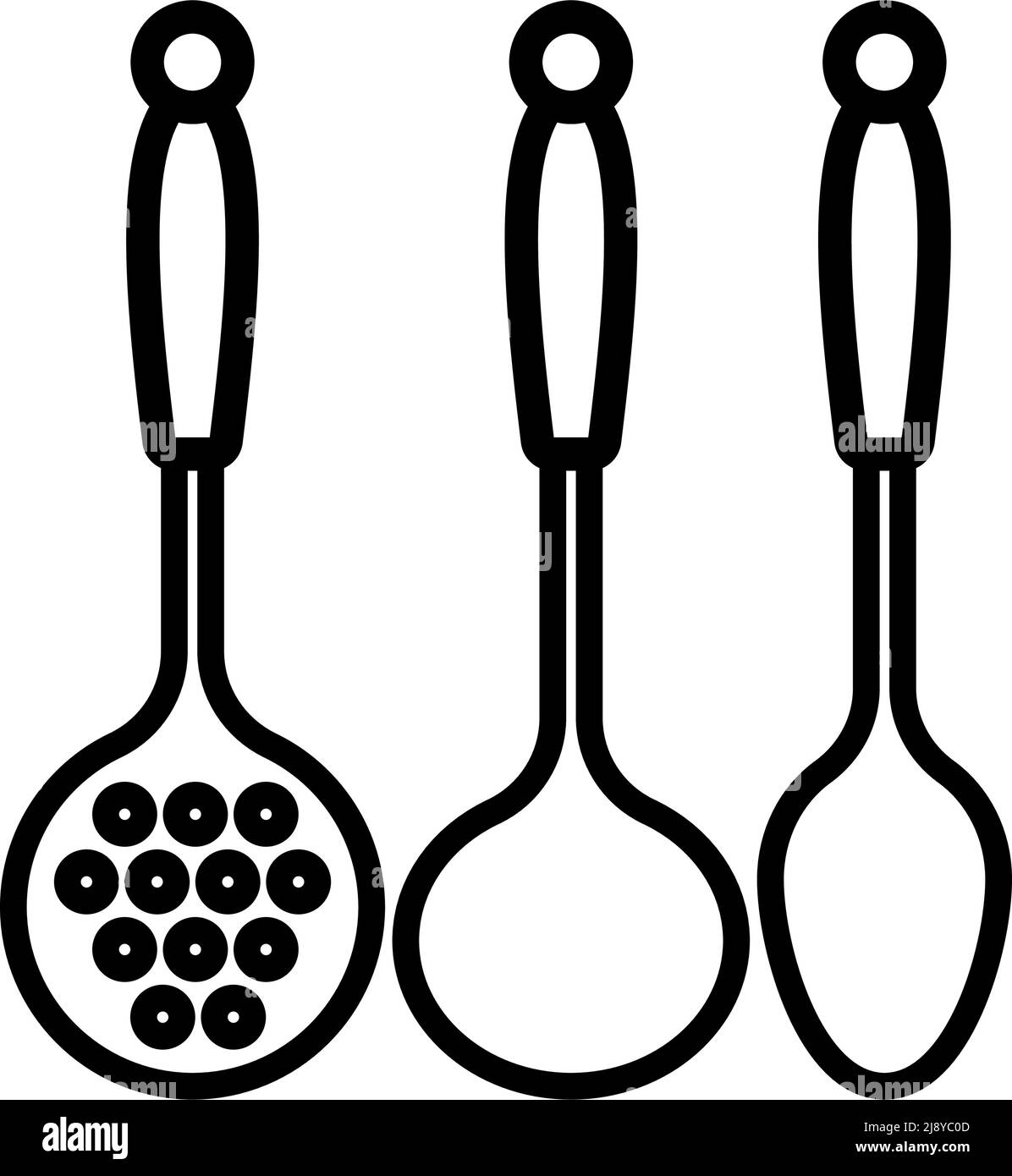 Ladle Set Icon. Bold outline design with editable stroke width. Vector Illustration Stock Vector ...