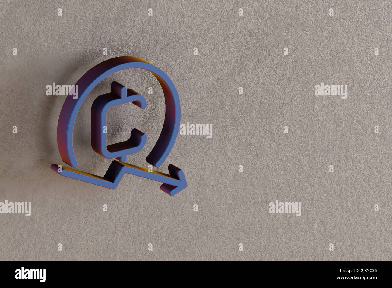 Beautiful abstract illustrations blue Cryptocurrency Coin Down symbol ...