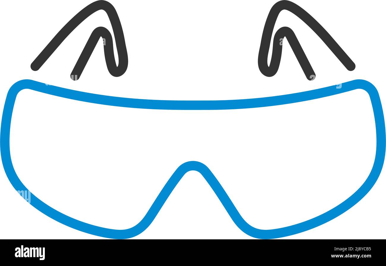 Icon Of Chemistry Protective Eyewear. Editable Bold Outline With Color ...