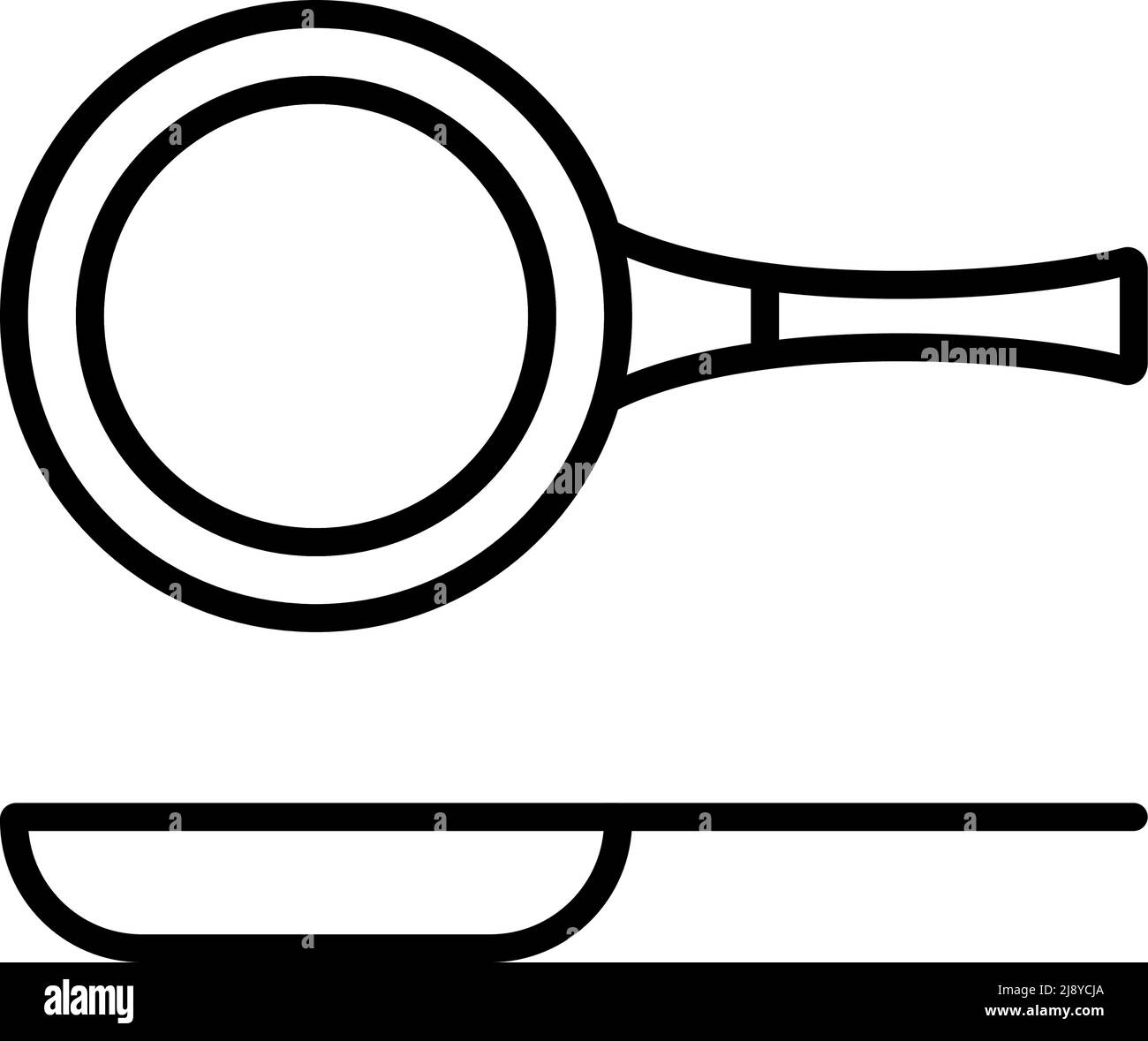Kitchen Pan Icon. Bold outline design with editable stroke width ...