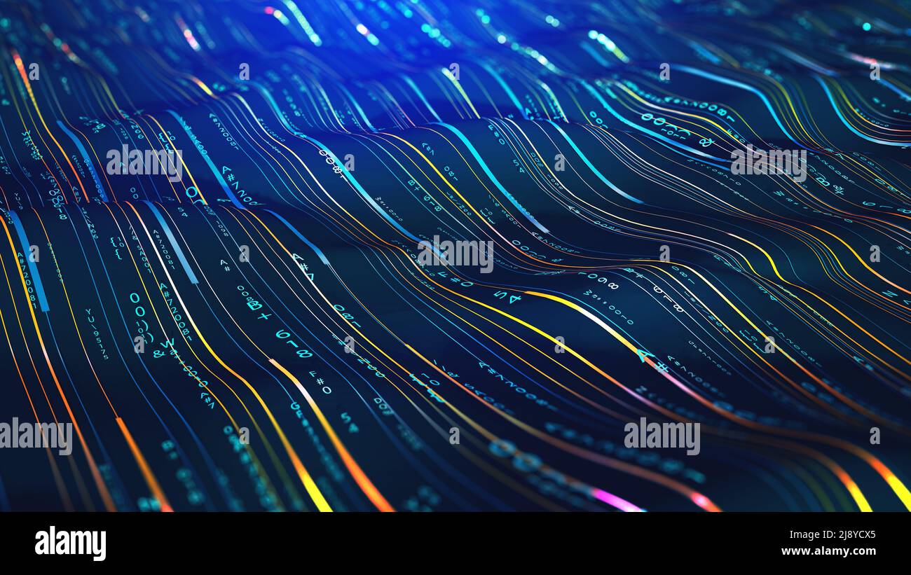 Big data flow, information field of innovation, digital cyber wave, coded information, current ...