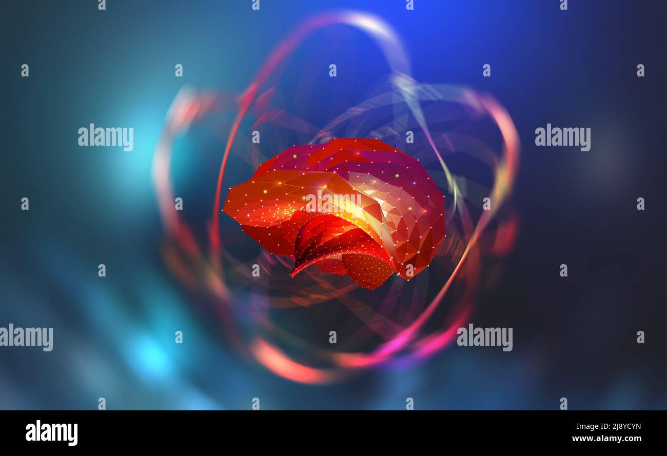Digital brain and neural networks. Artificial Intelligence. Computer ...