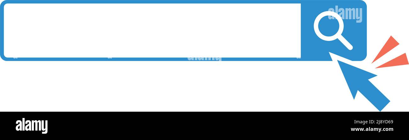 A blue search box and a set of mouse cursors. Pop vectors. Editable ...