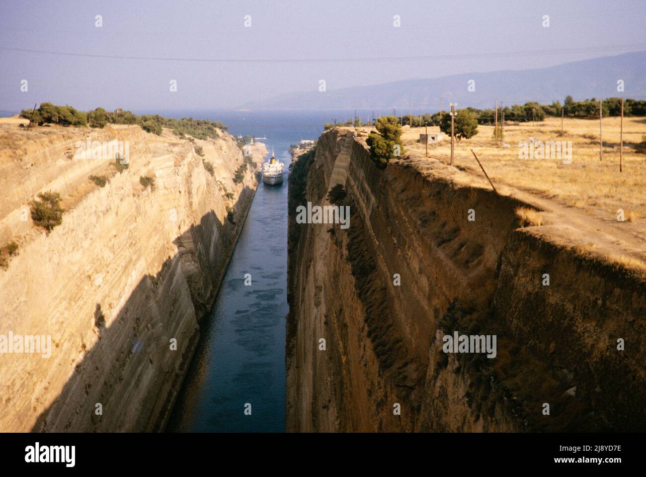 A ship passing through the Corinth canal, Greece, 1964 Stock Photo - Alamy