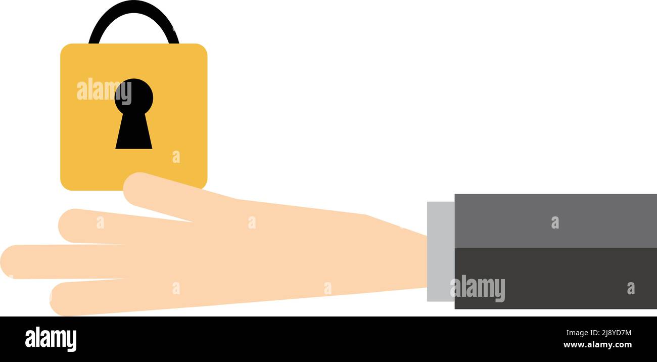 Lock icons and male hands. Editable vector Stock Vector Image & Art - Alamy