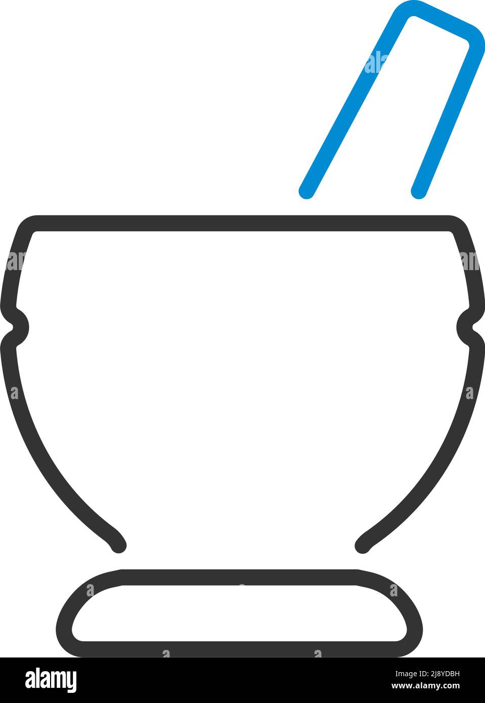 Icon Of Chemistry Mortar. Editable Bold Outline With Color Fill Design ...