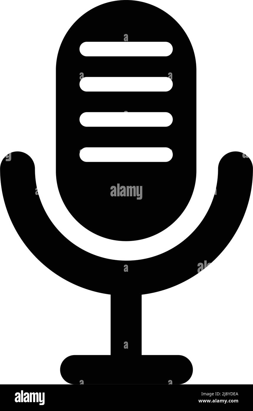 Microphone Icon vector flat design. Editable vector Stock Vector Image ...