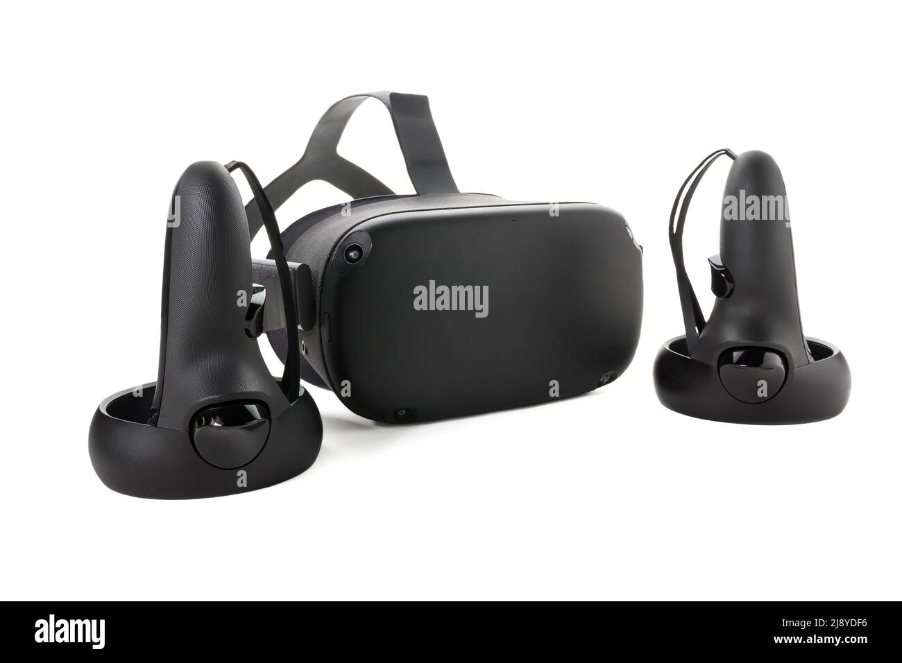 Close-up of Joysticks and VR glasses isolated on white background ...