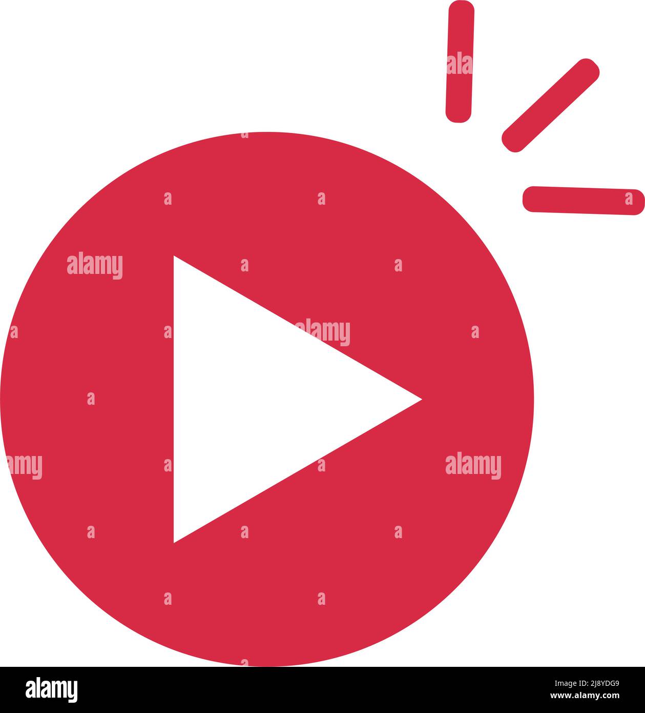 Red pop-up play button icon. Editable vector Stock Vector Image & Art ...