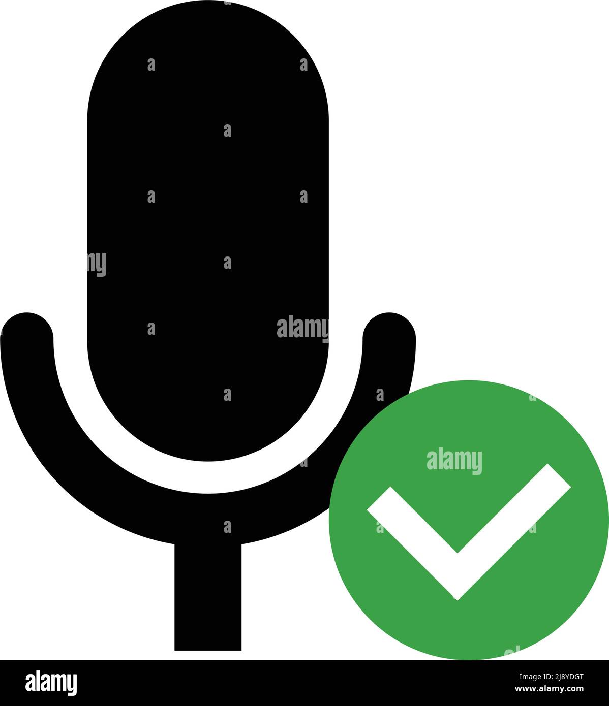 Microphone icon and check mark icon. Editable vector Stock Vector Image ...