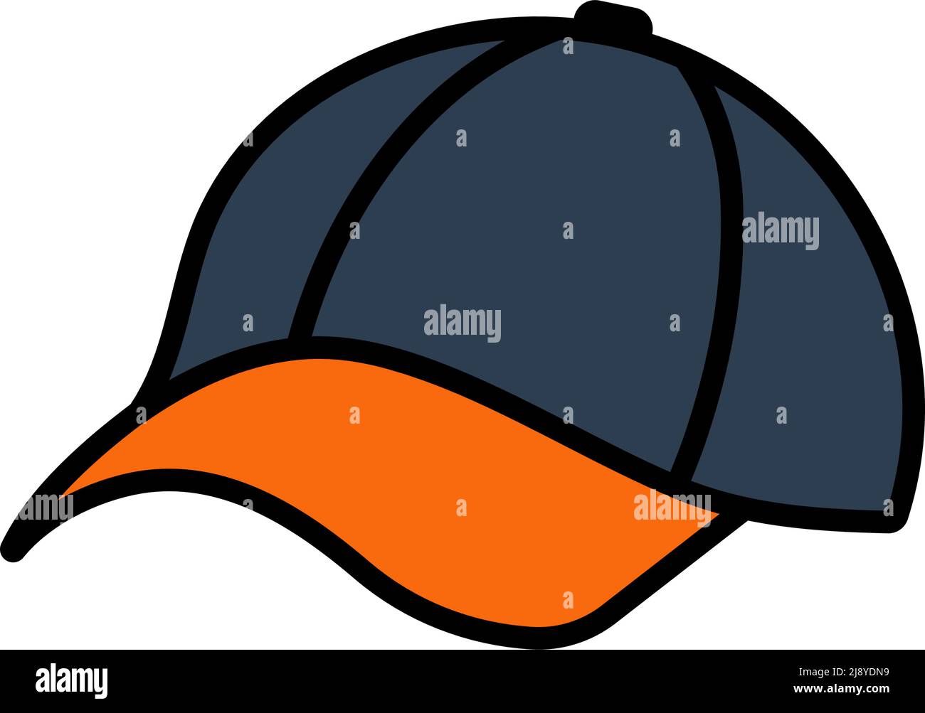 Baseball Cap Icon. Editable Bold Outline With Color Fill Design. Vector ...