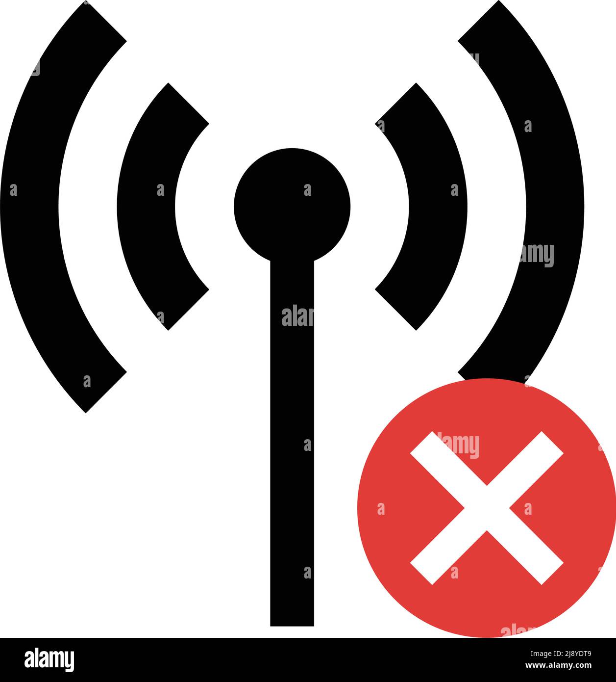 Radio wave and cross symbol icons. Editable vector Stock Vector Image ...