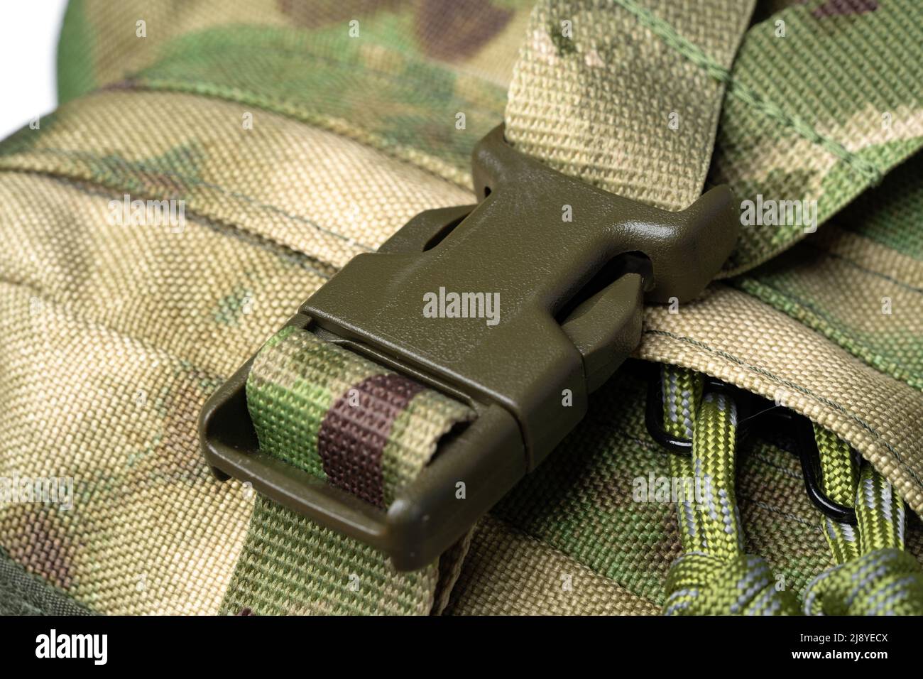 Close up still life of a green army tactical backpack Stock Photo - Alamy