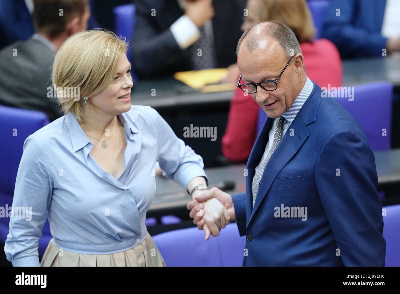Berlin, Germany. 19th May, 2022. Julia Klöckner (l, CDU) and Friedrich Merz, CDU federal ...
