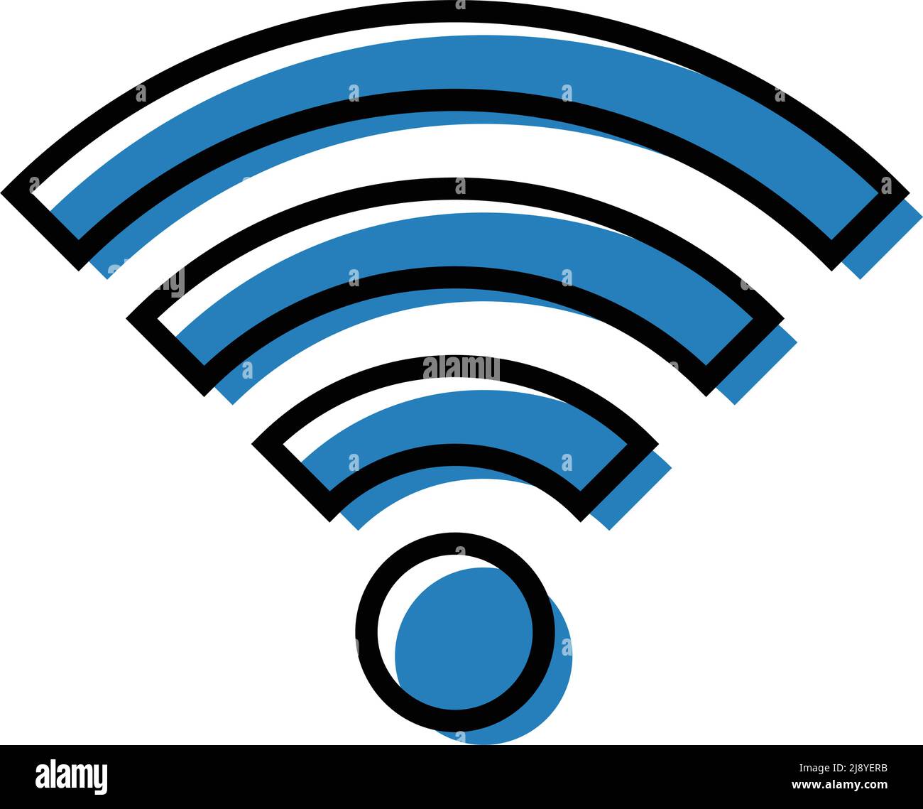 Blue line wi fi wireless Cut Out Stock Images & Pictures - Alamy