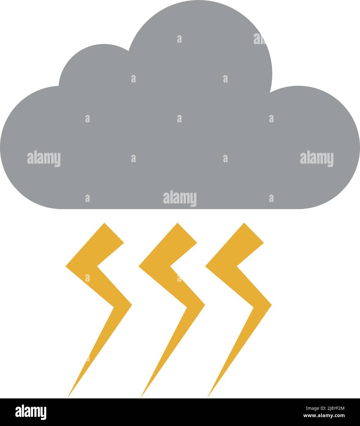 Clouds and lightning icons. Vector of lightning strike. Editable vector ...
