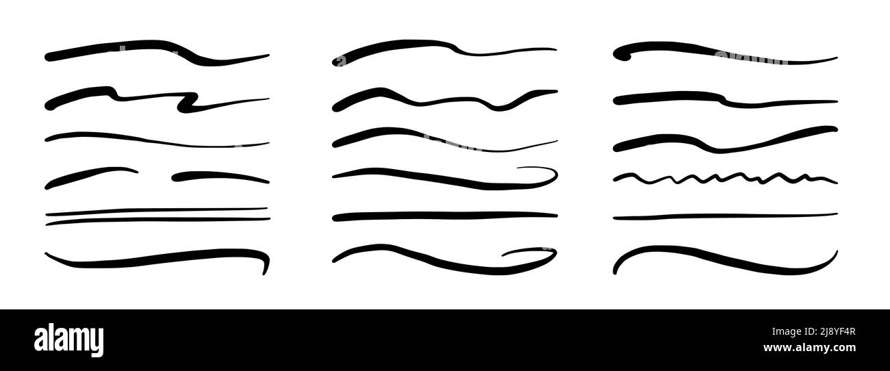 Line marker stroke underline. Marker highlight brush effect ...