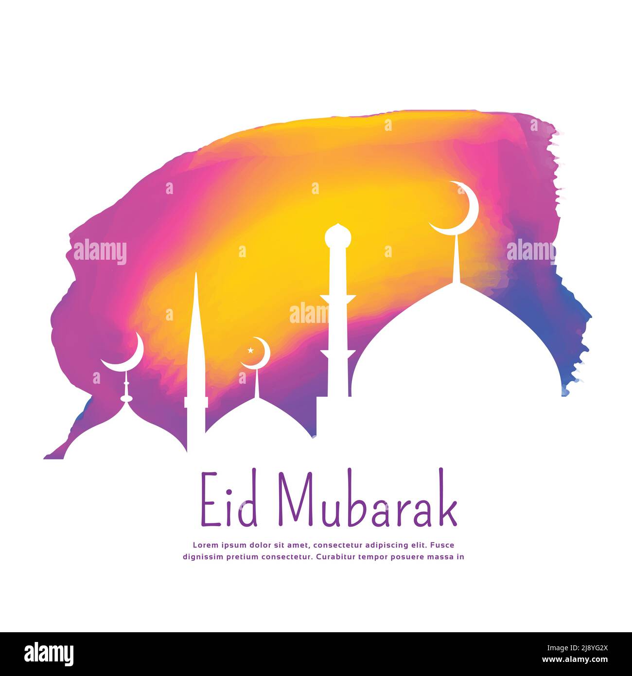 creative eid festival design with colorful ink effect Stock Vector ...