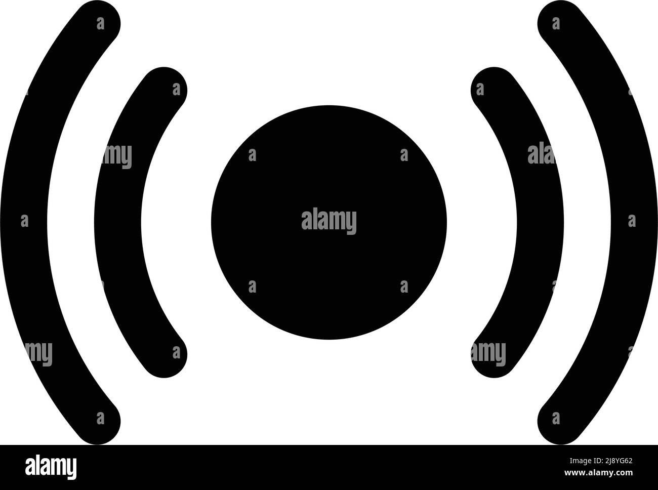 A simple black radio wave icon. Editable vector Stock Vector Image ...