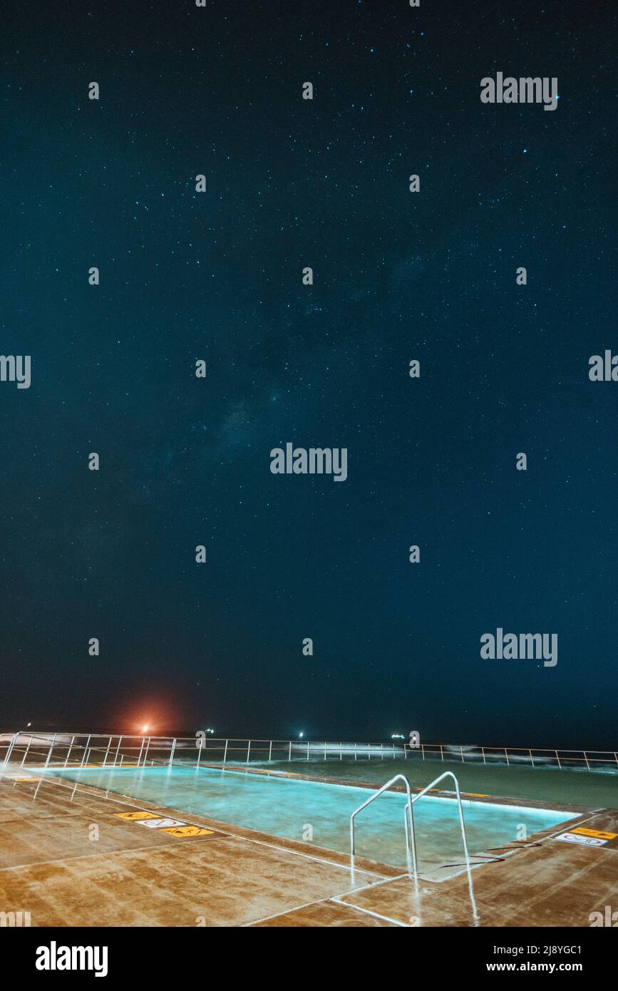 Towradgi Beach ocean pool at night Stock Photo - Alamy