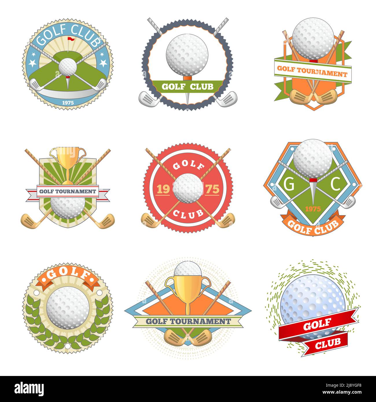 Golf club logo set. Golf labels and badges. Logotype competition or ...