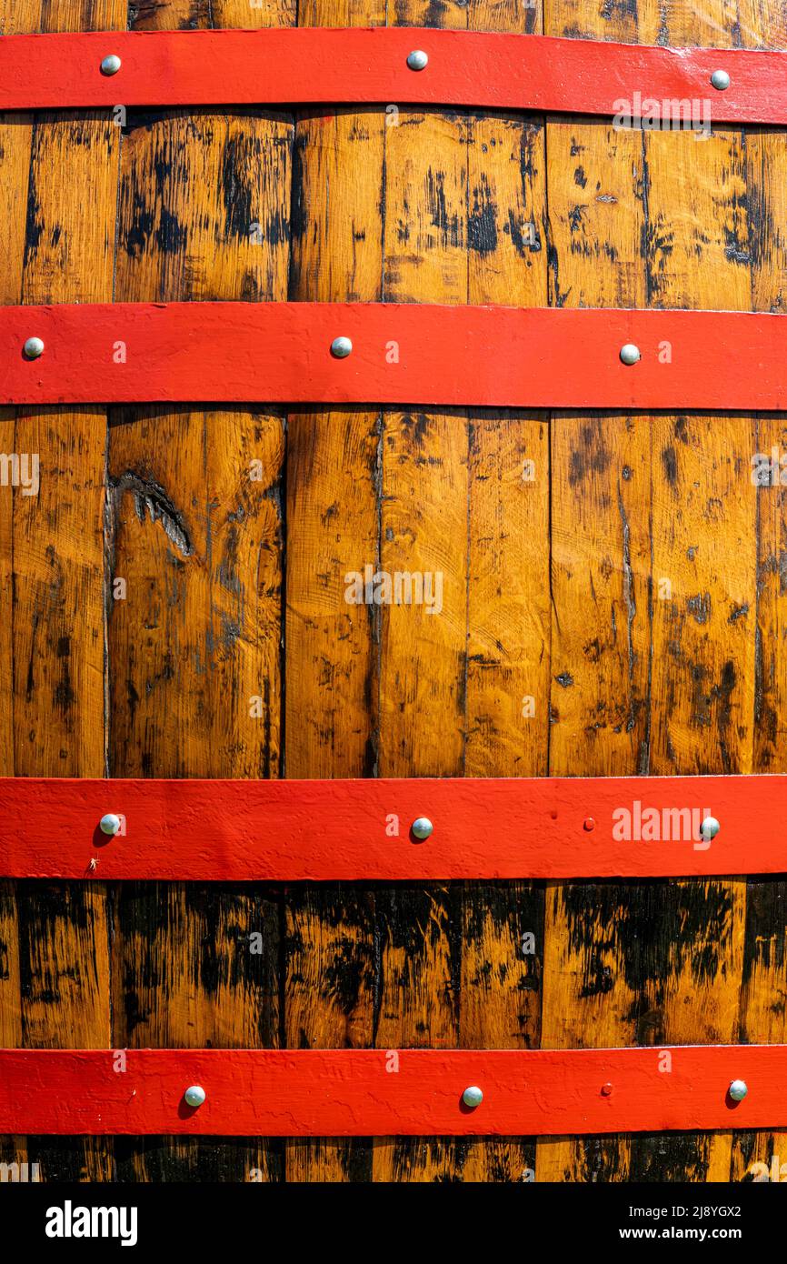 Wooden barrel close up. Wood texture and details Stock Photo - Alamy