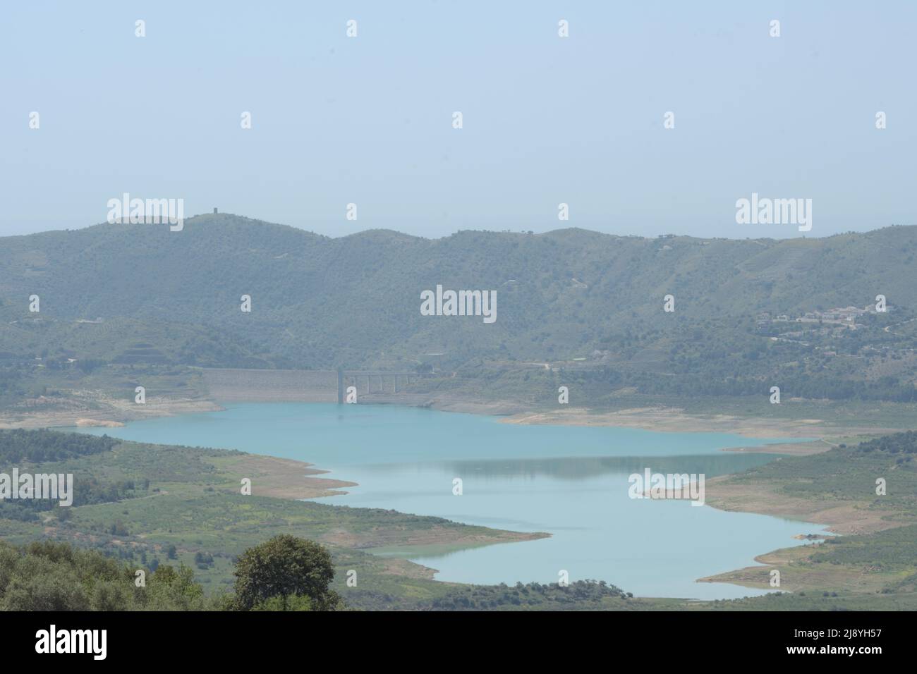 Lake between mountains. Malaga, Spain Stock Photo - Alamy