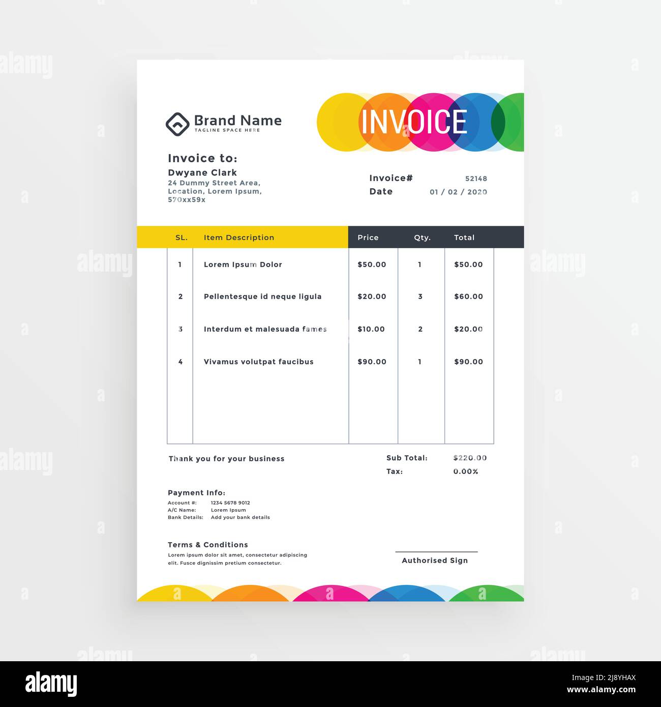 Invoice design vector vectors Stock Vector Images - Alamy