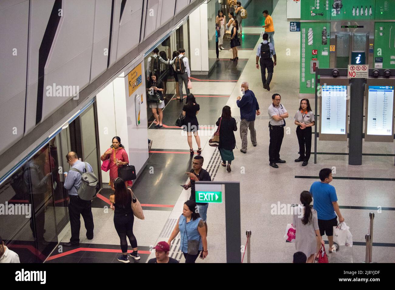 Singapore City, Singapore - September 08, 2019: Passengers in a Mass ...