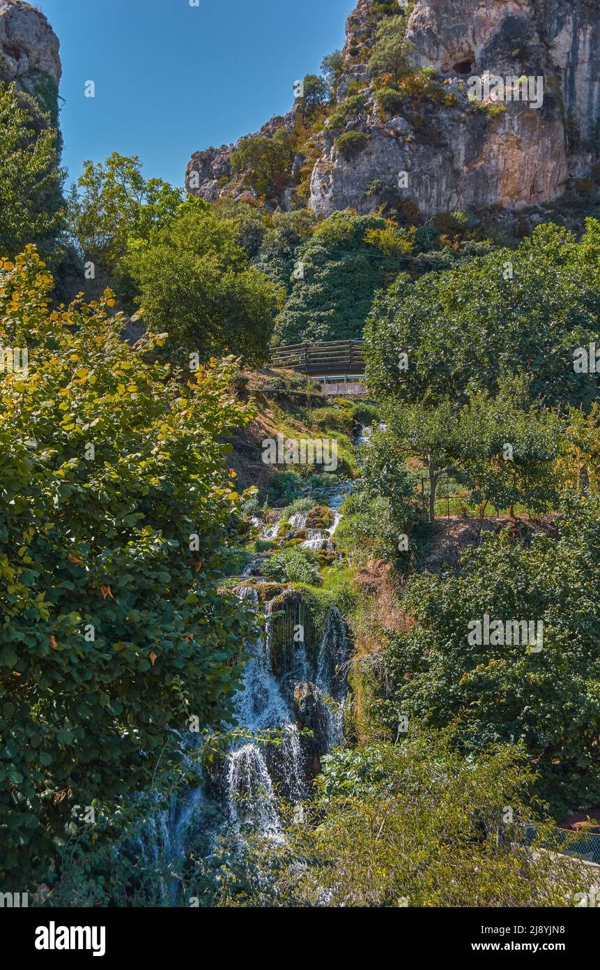Tobera town waterfalls in Burgos province, Spain Stock Photo - Alamy