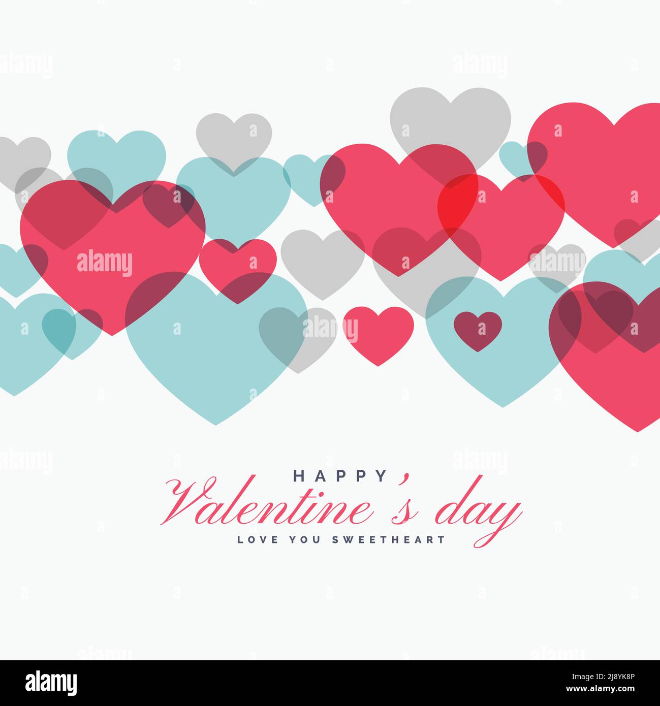 colorful valentine's day love hearts backgorund vector illustration ...