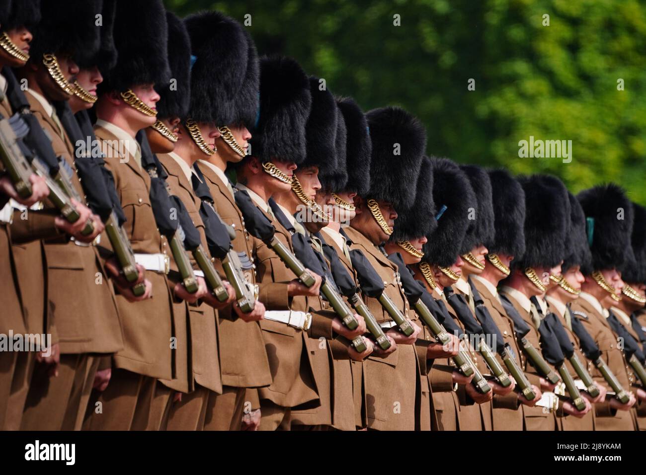 Military personnel line-up at the Brigade Major's Review, the final ...