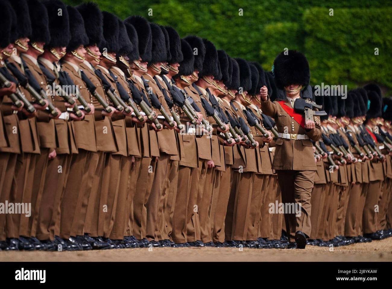 Military personnel line-up at the Brigade Major's Review, the final ...