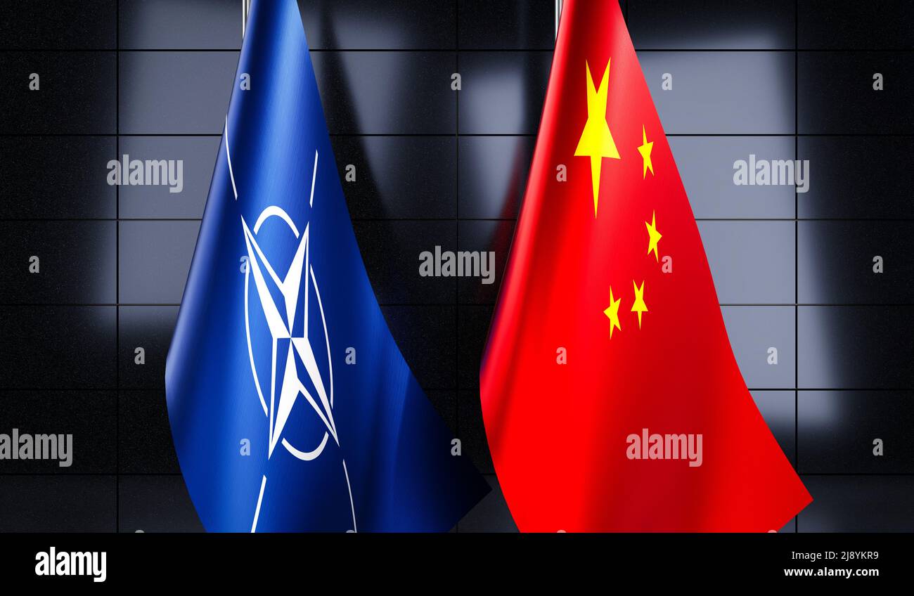 China and NATO flags - 3D illustration Stock Photo - Alamy