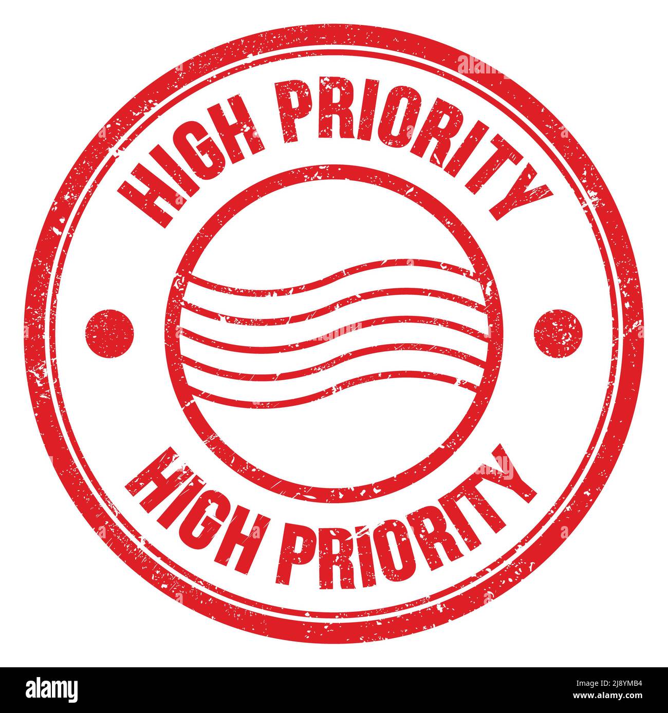 HIGH PRIORITY word written on red round postal stamp sign Stock Photo ...