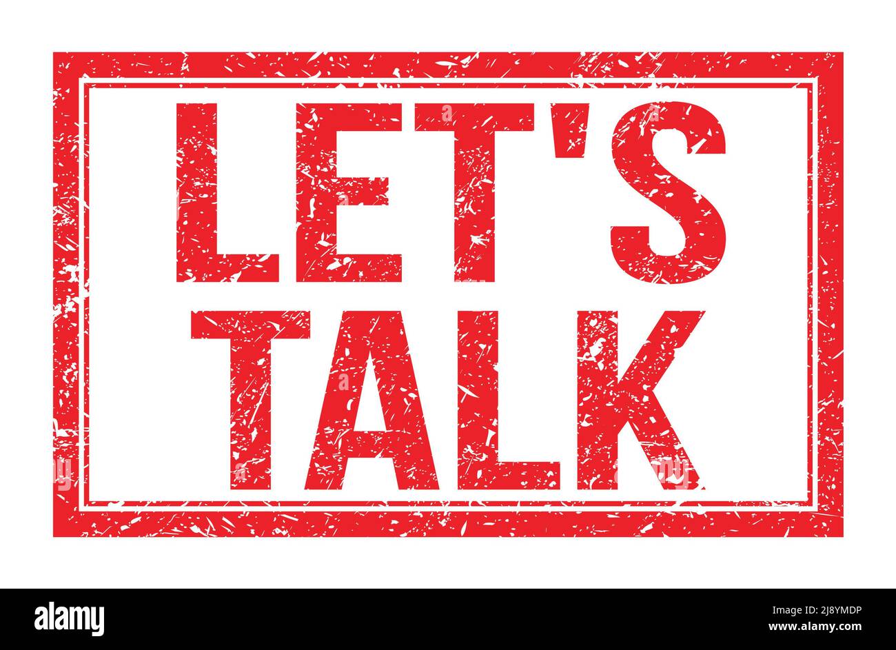 LET'S TALK, words written on red rectangle stamp sign Stock Photo - Alamy