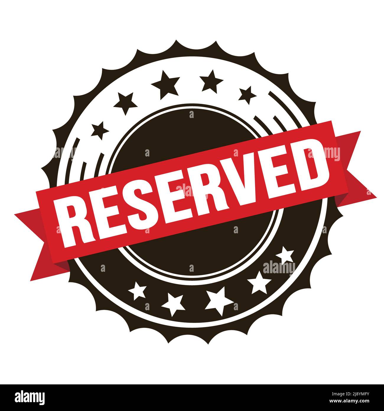RESERVED text on red brown ribbon badge stamp Stock Photo - Alamy