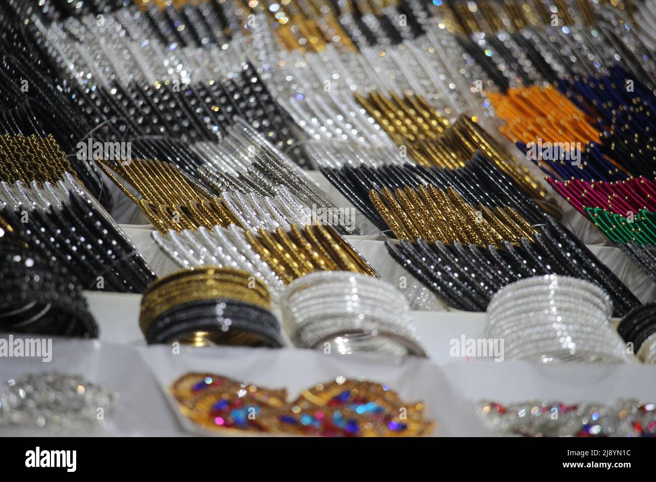 Jewelry on window display Stock Photo - Alamy