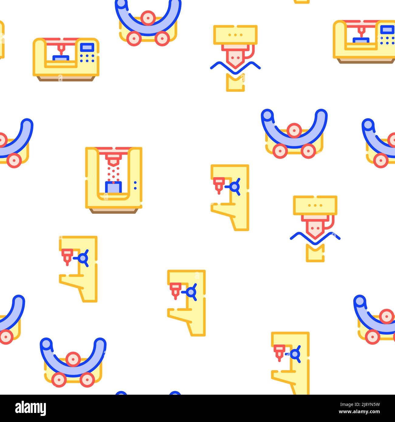 Metal Working Industry Vector Seamless Pattern Stock Vector Image & Art ...