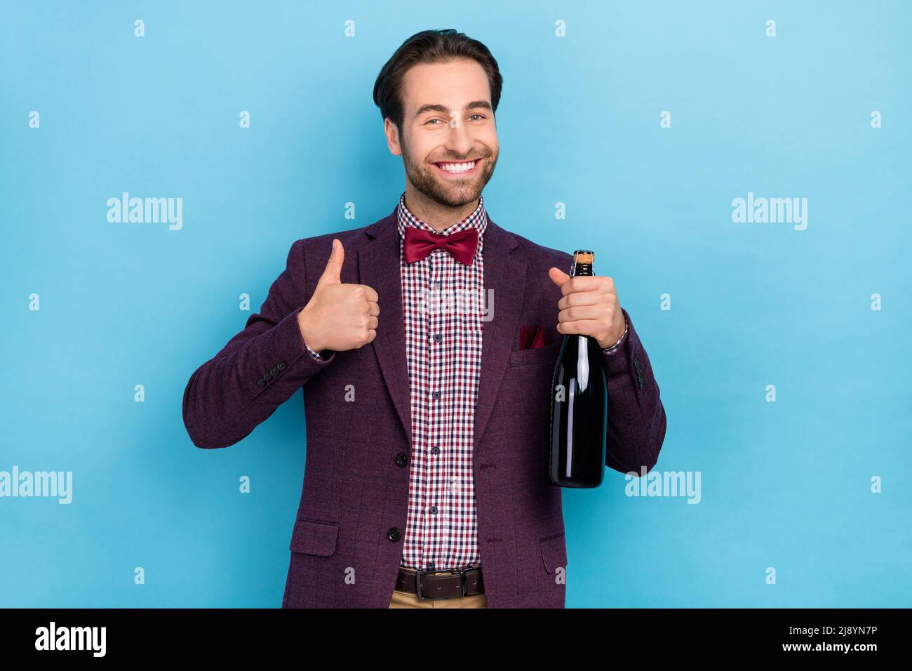 Beverage man thumb up hi-res stock photography and images - Alamy