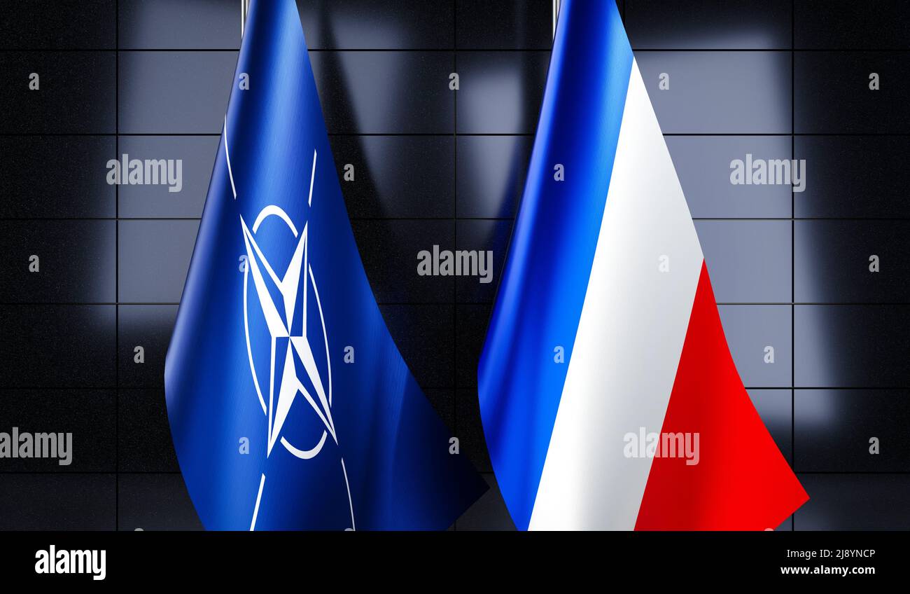 France and NATO flags - 3D illustration Stock Photo - Alamy
