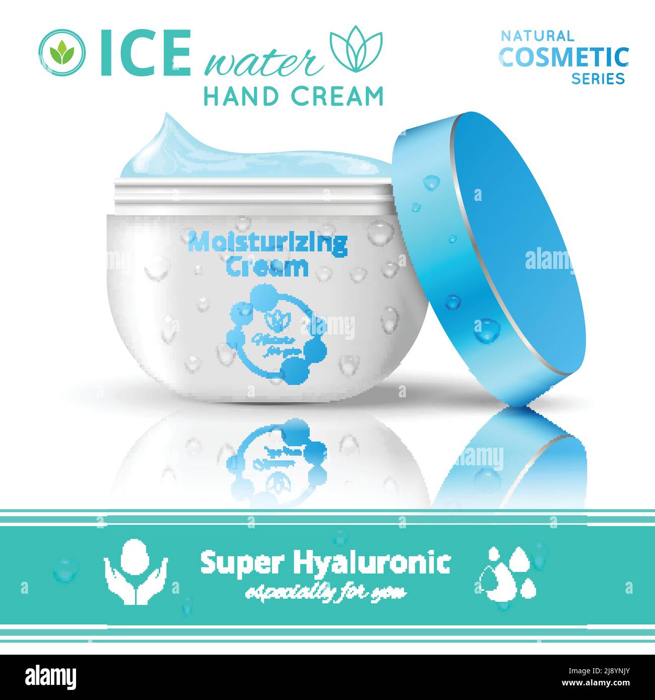 Drop cream cosmetics conceptual composition with moisturizing gel in ...
